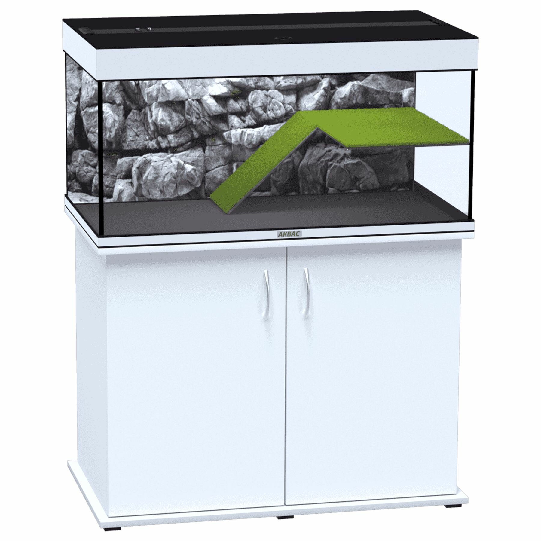 Аквариум для красноухой черепахи 180 литров с тумбой, освещением и крышкой (91*51*47 см) Аквас