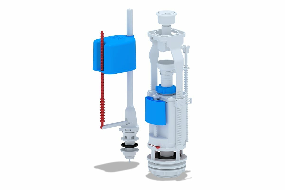 АНИ Пласт Набор с нижней подводкой 1/2, пластик, двойная кнопка, белый WC3550