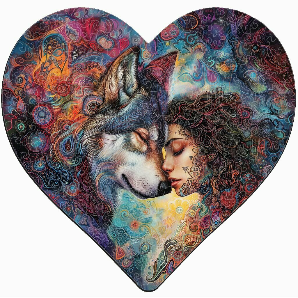 Деревянный пазл BoberBox "Любовь Волка и Девушки", 267 деталей