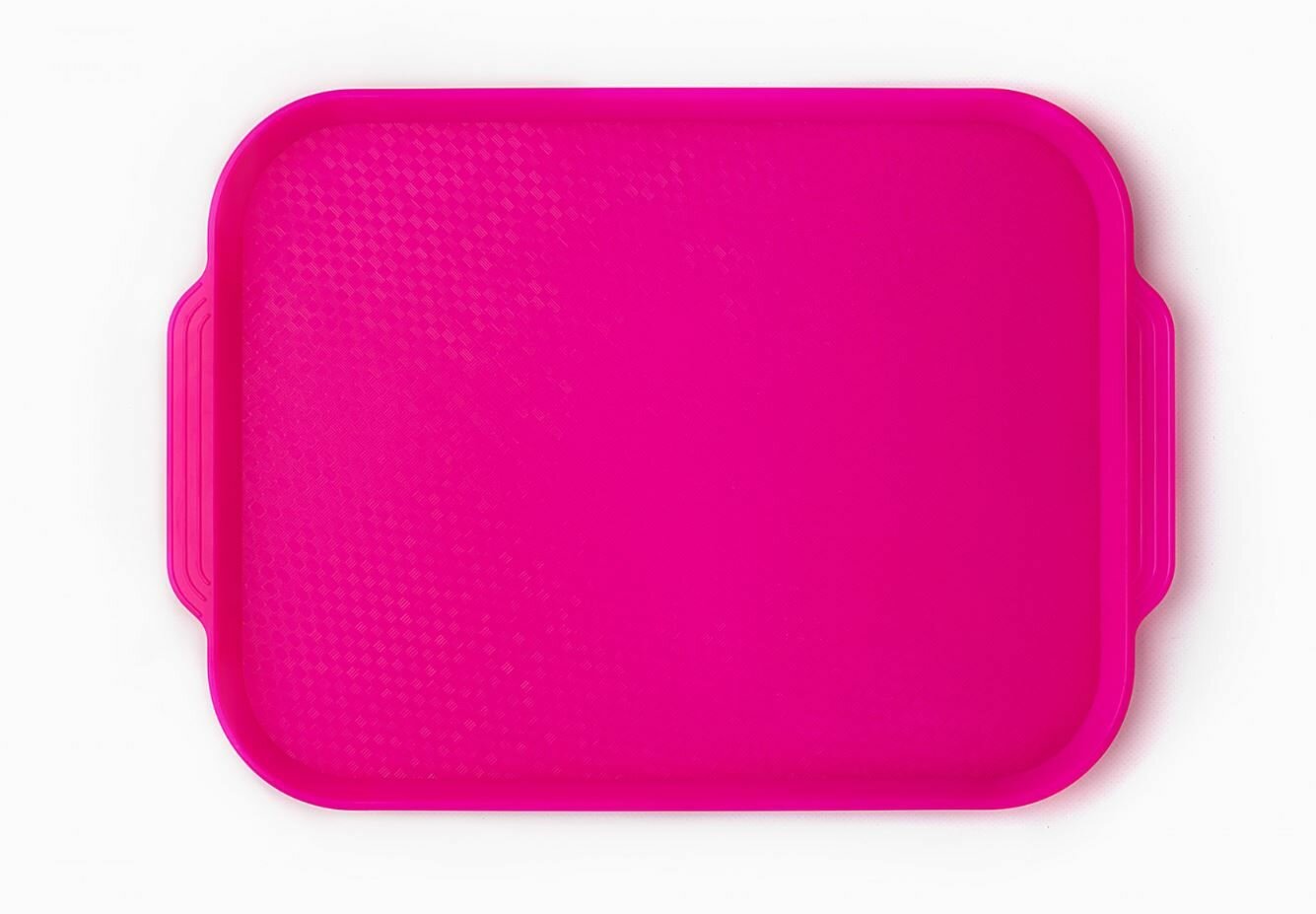 Поднос пластиковый 45х35,5см ярко-розовый с ручками ПС