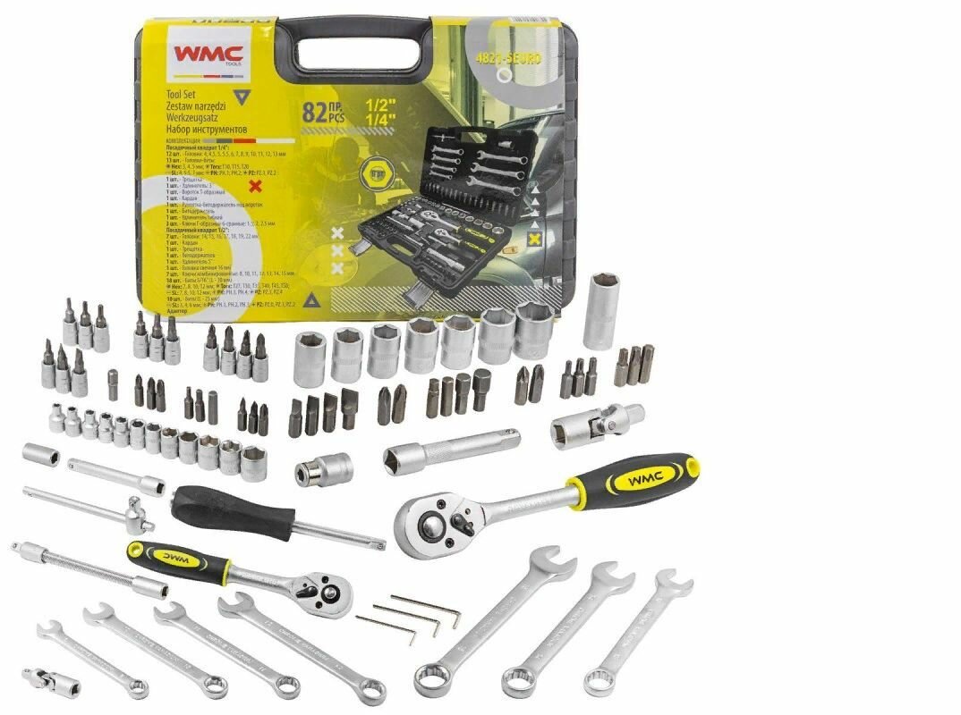Набор инструмента WMC-4821-5EURO: 1/4', 1/2' 82пр. WMC TOOLS /1/4
