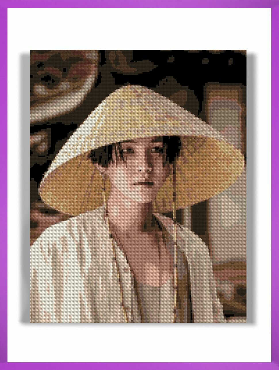 Алмазная мозаика на подрамнике - вышивка BTS - Suga 3 40 х 50 см