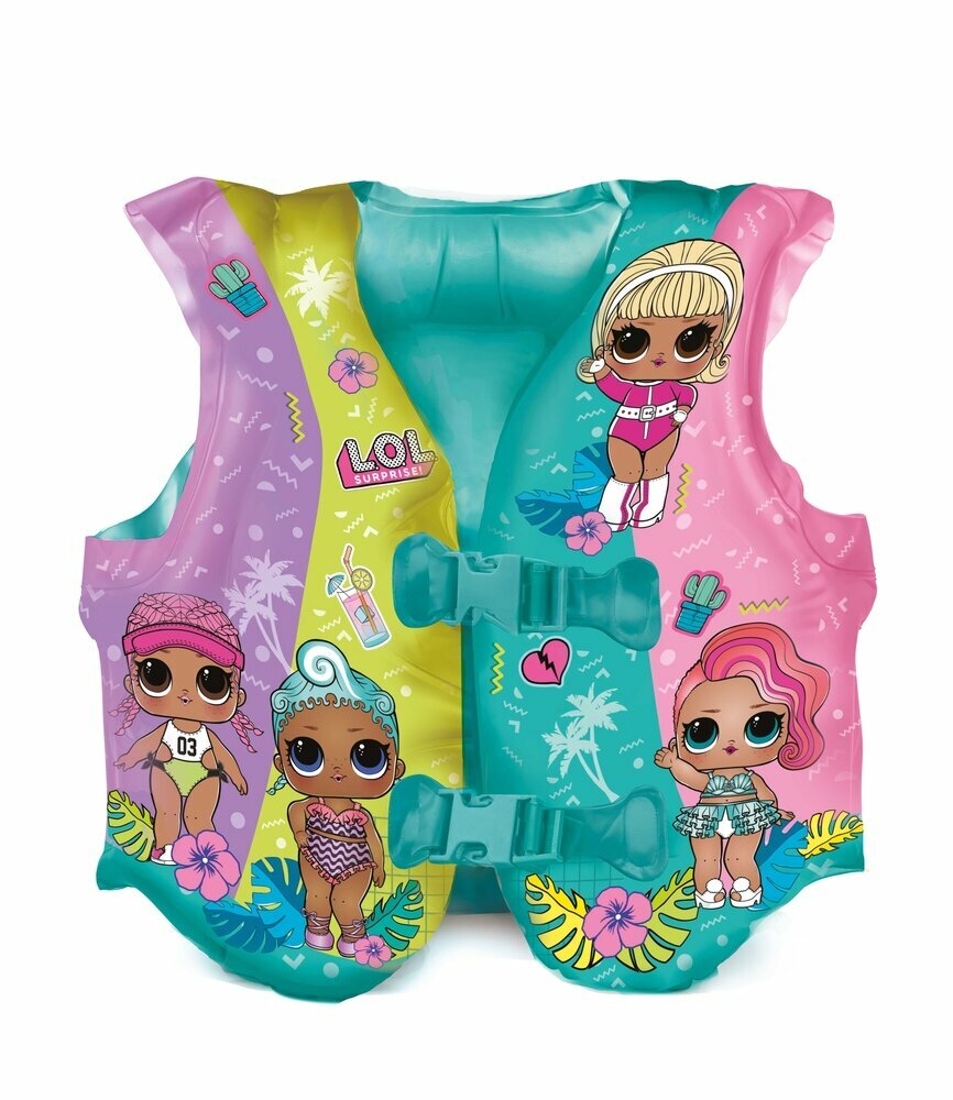Жилет надувной ND Play "LOL Surprise!", для детей, голубой/розовый, для плавания