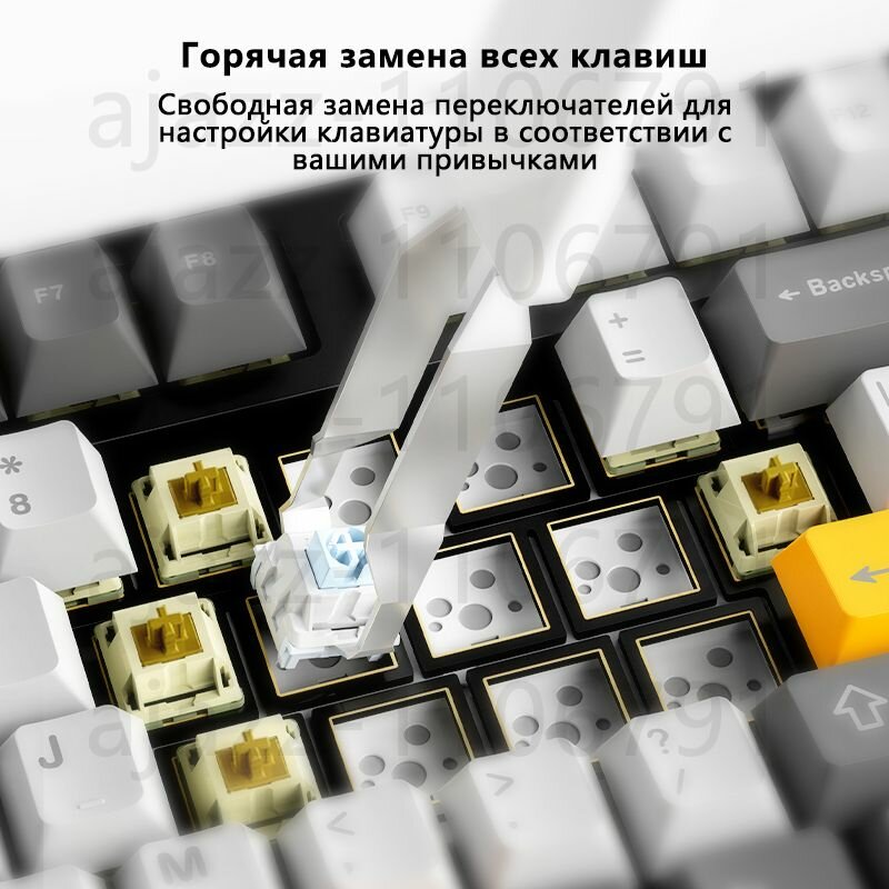 AK35I V3 MAX трехцветная RGB механическая DIY клавиатура с монитором, английская конфигурация, синий, белый