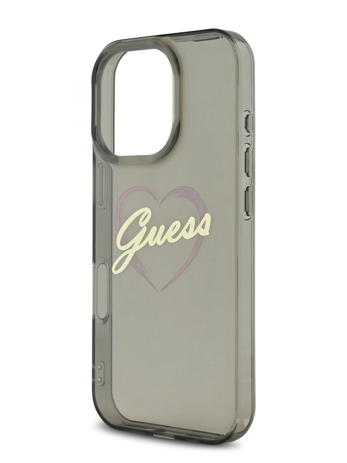 Guess для iPhone 16 Pro чехол PC/TPU Heart Hard Black