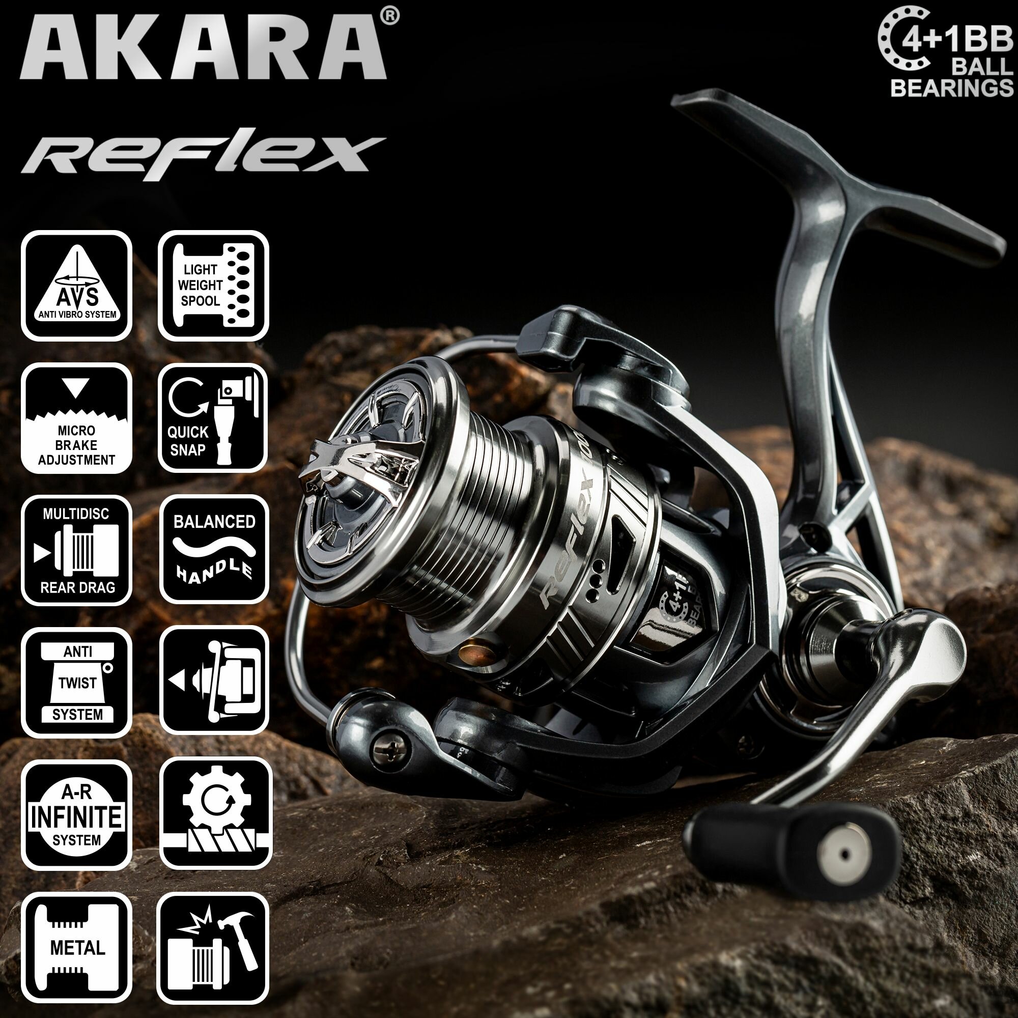 Катушка безынерционная Akara Reflex 2000 4+1bb — фото 1