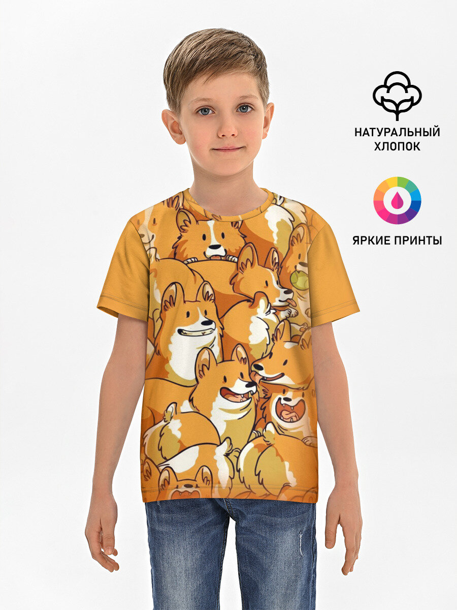 Футболка хлопковая детская Корги