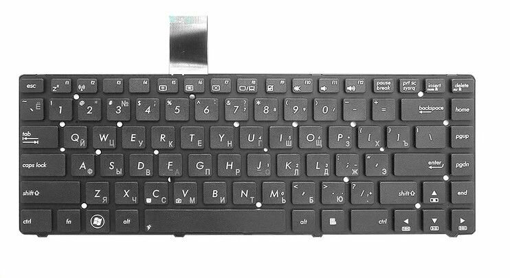 Клавиатура для ноутбука Asus K45, U44, U46 черная без рамки