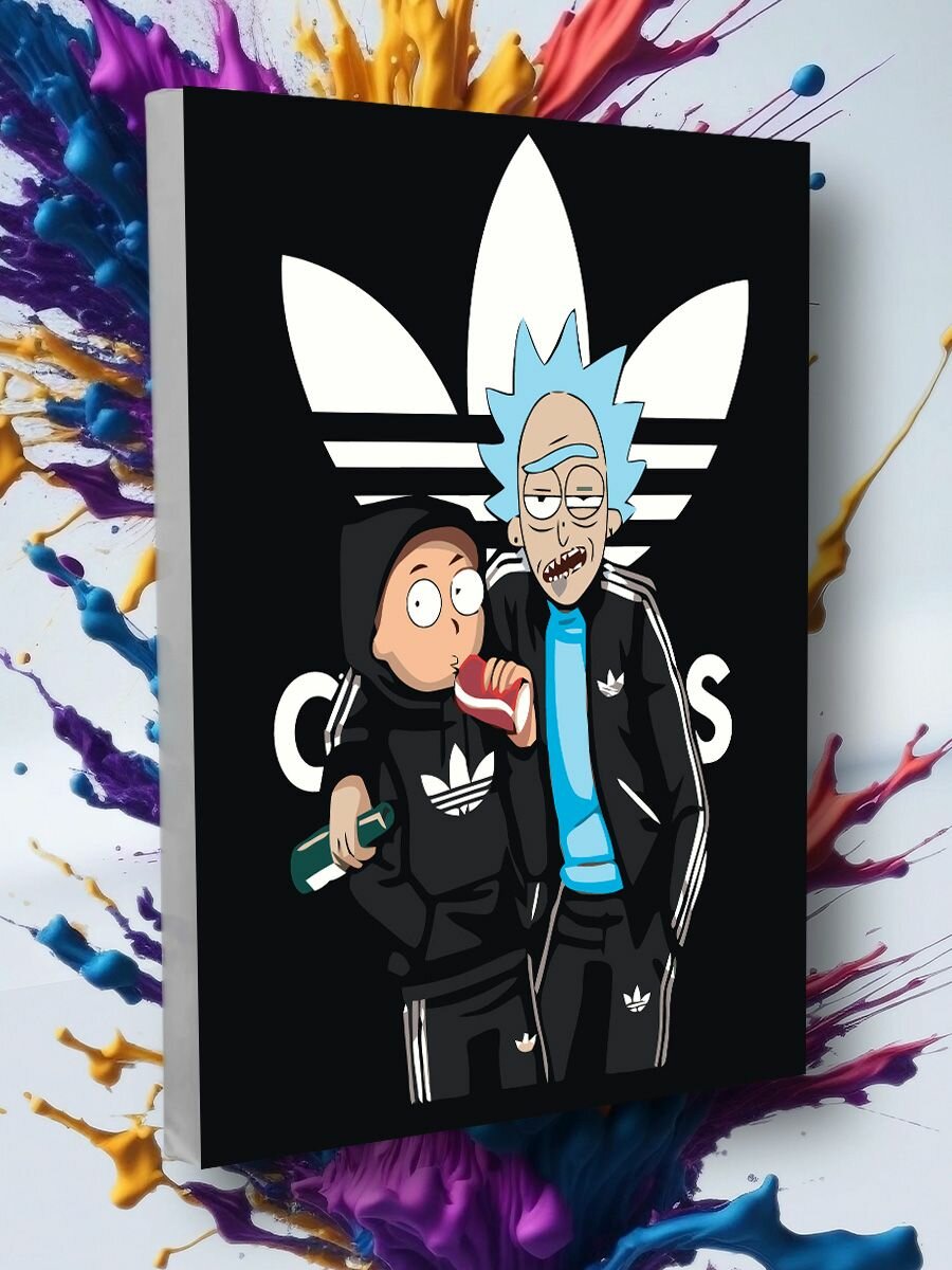 Картина по номерам Рик и Морти адидас 40х50