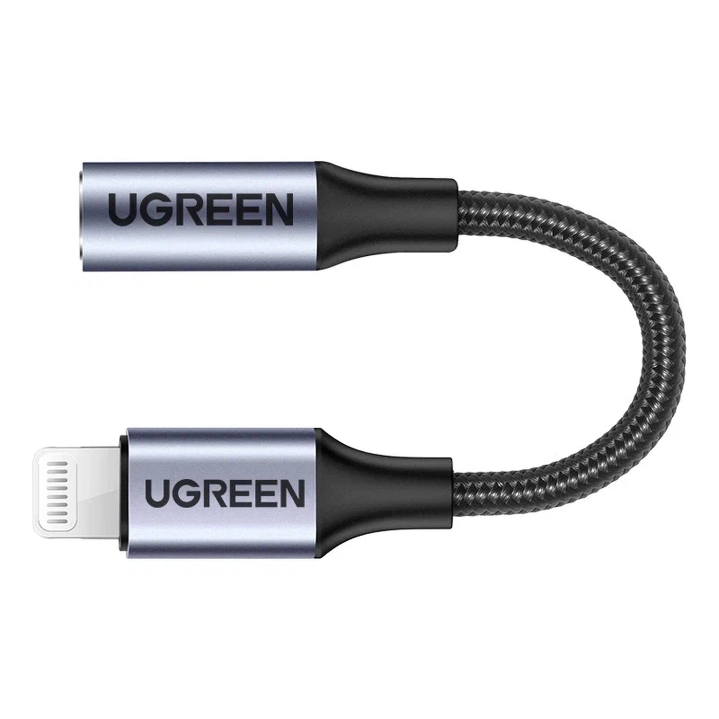 Кабель круглый UGREEN US211 (30756) Lightning M/F Round Cable Aluminum Shell with Braided. Длина 10 см. Цвет: черный