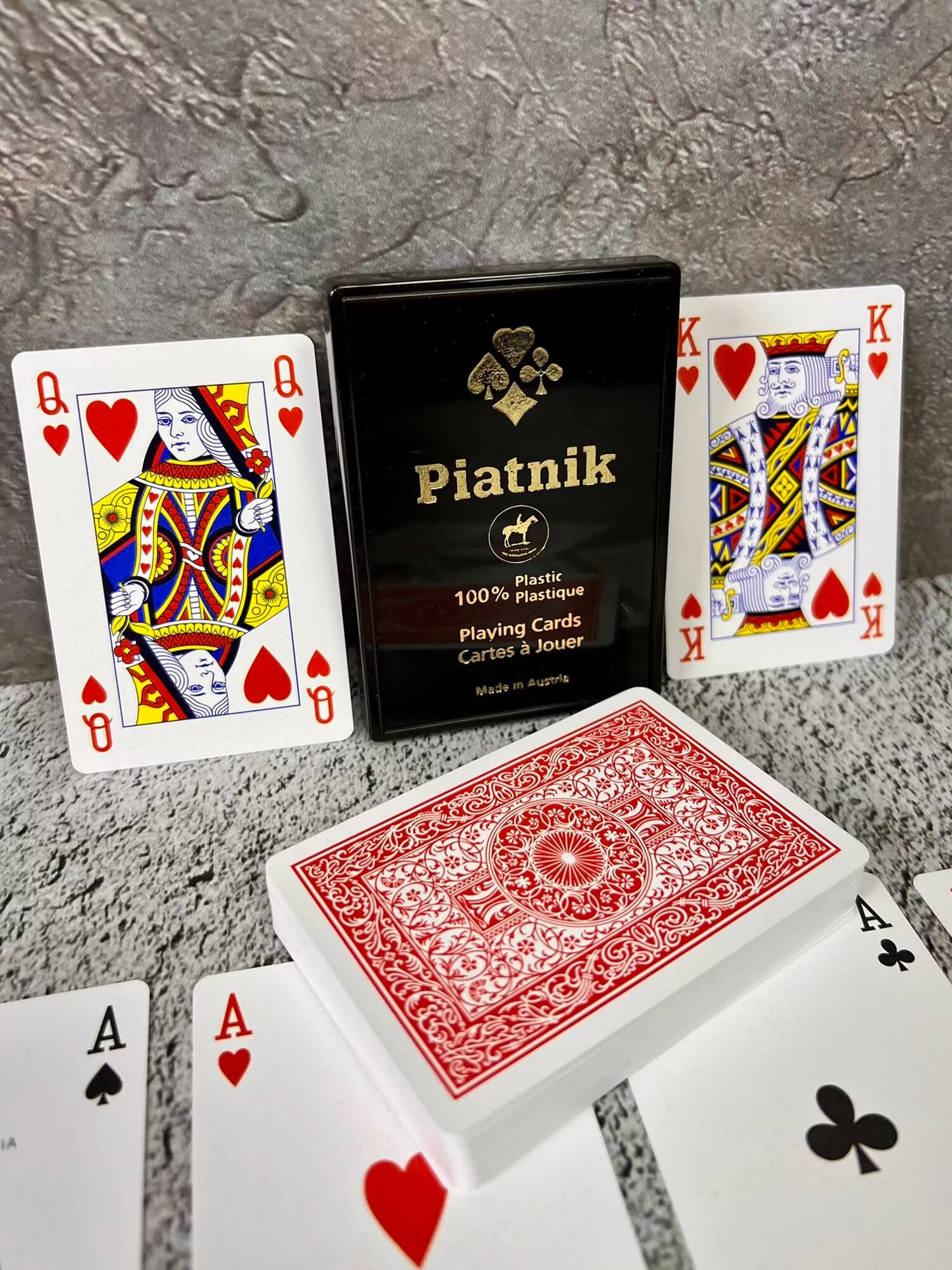 Карты игральные 54 шт. Piatnik Bridge, пластик, красная рубашка