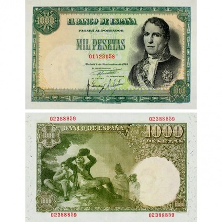 1000 песет 1949 года Испания, сувенирная копия, банкноты и купюры редкие коллекционные