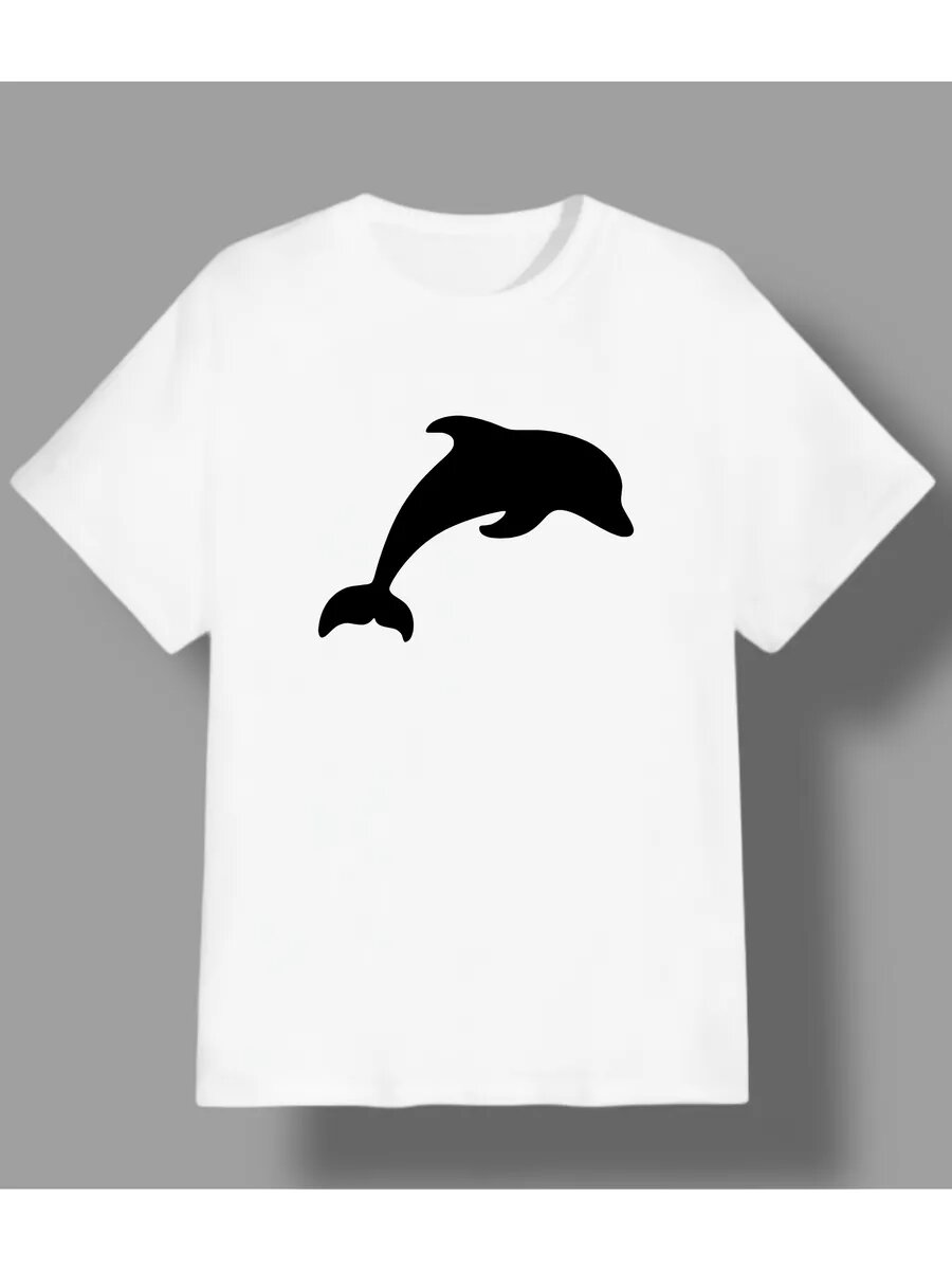 Футболка силуэт дельфина