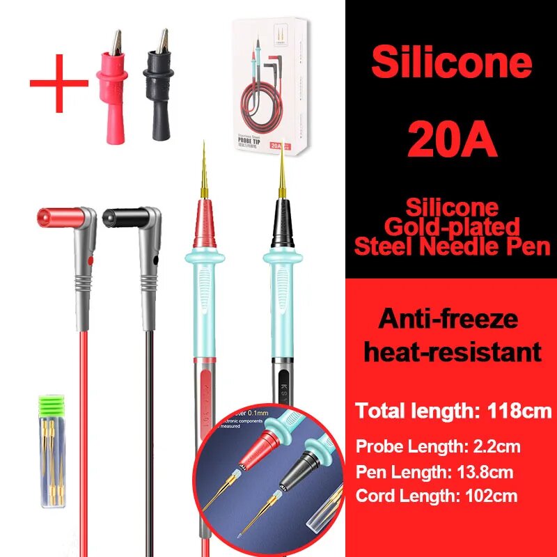 Ручка-мультиметр KUAIQU синяя из нержавеющей стали 20А 1000В 20A Silicone E EYJ