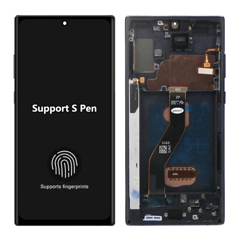 AMOLED ЖК-дисплей с рамкой для SAMSUNG Note 10 Plus, ЖК-дисплей SM-N975F, SM-N975U, сменный преобразователь сенсорного экрана в сборе Black With Frame