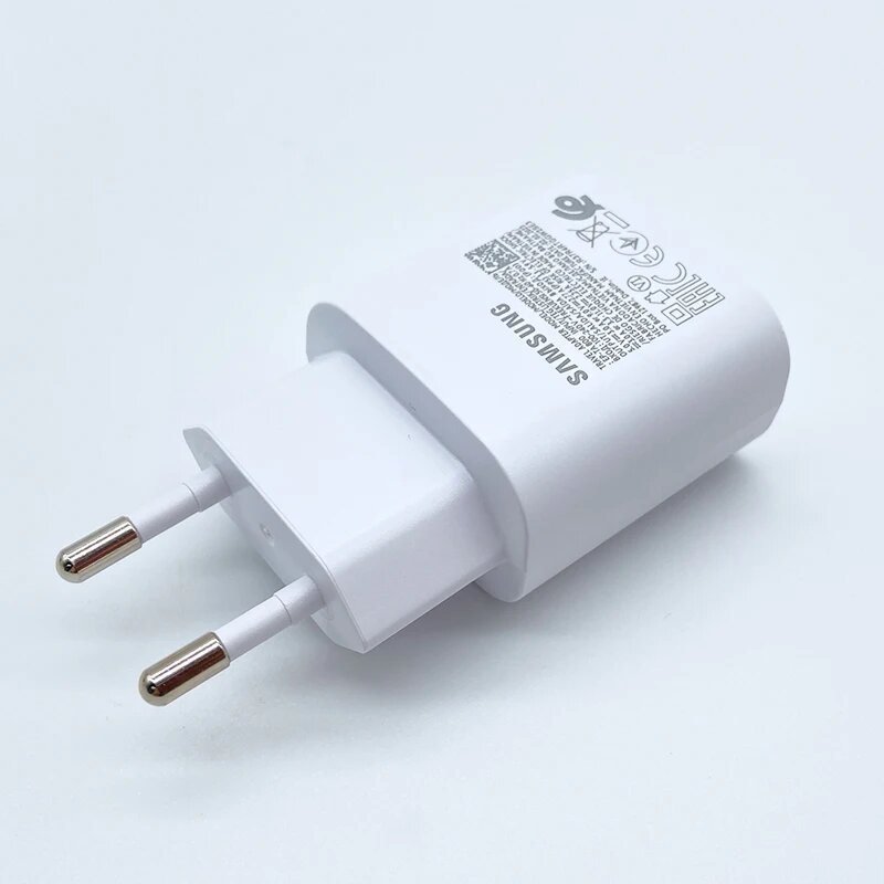Samsung Galaxy A55 A54 A05 A34 A14 5G 25W Супер быстрая зарядка USB C PD Настенный White EU Adapter