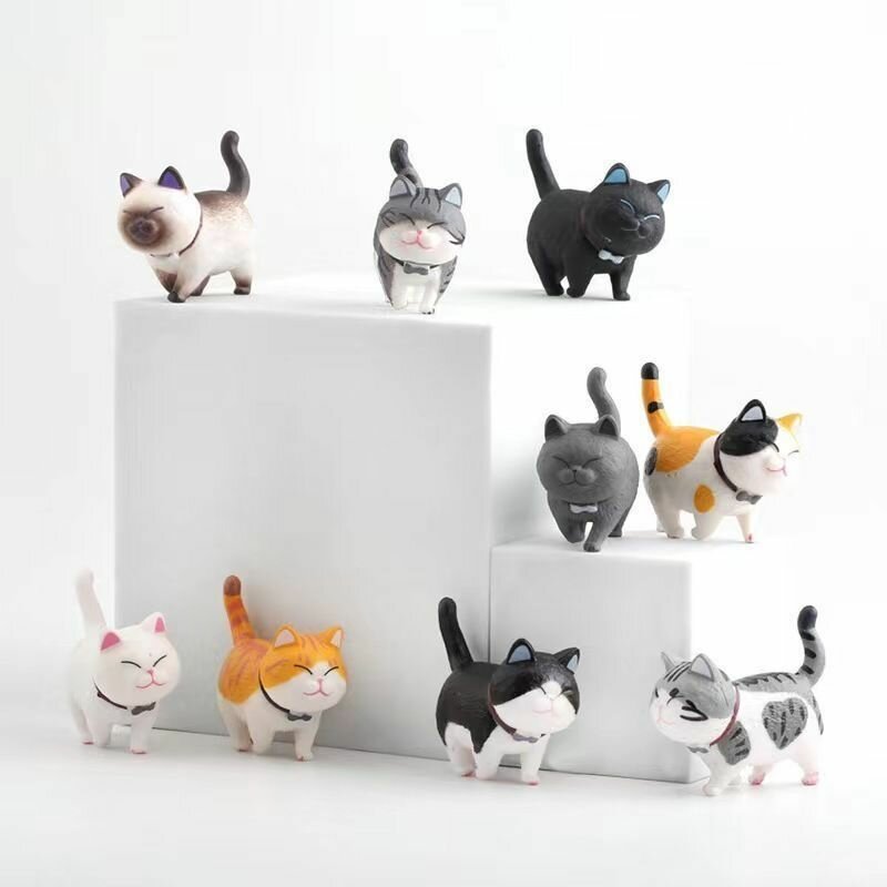 Набор декоративных фигурок котят 9 шт 5 см милые статуэтки для дома украшение интерьера подарок