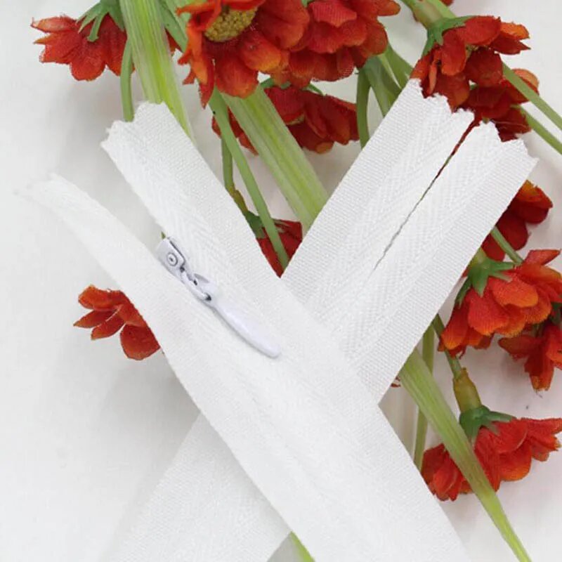 Невидимые молнии QIMONTON 15/20/28/35/40/45/50/55/60/65/100/150 см Белый, white number101, whole length 20 cm