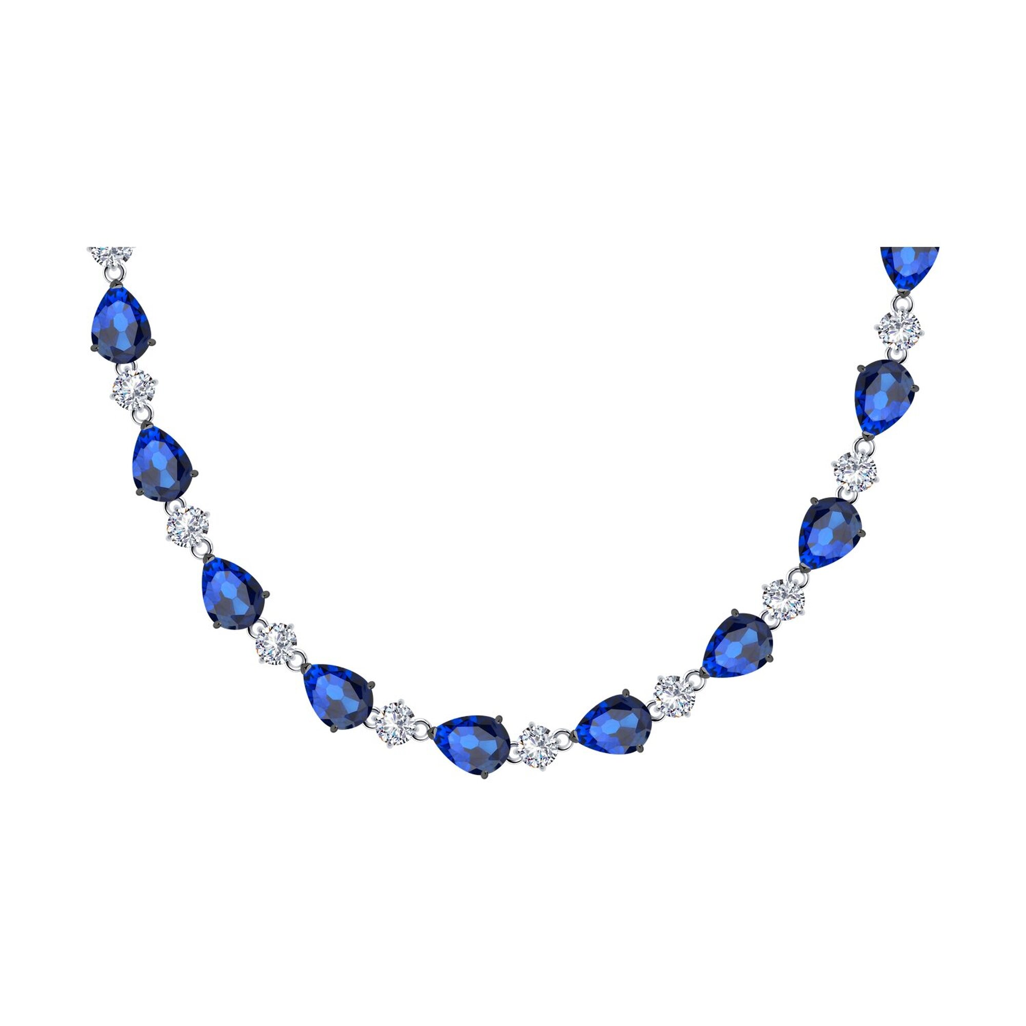 Колье, серебро, 925 проба, родирование, фианит