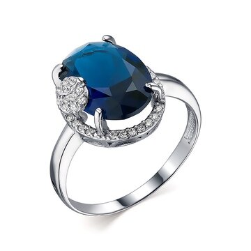 Кольцо, серебро, 925 проба, родирование, фианит