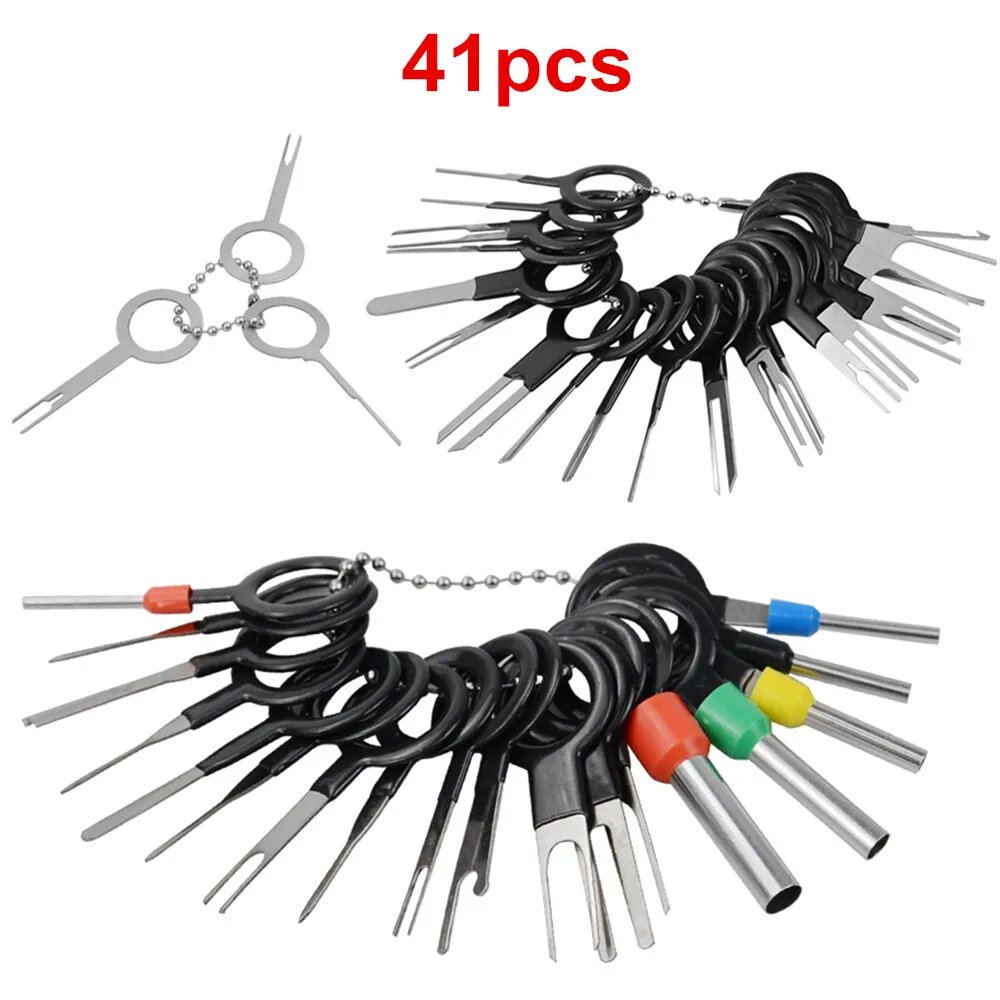 Лидер продаж, 41 шт, набор инструментов для снятия автомобильных терминалов, разъем для проводов, съемник, съемник, набор для извлечения штифтов, инструмент для ремонта автомобиля