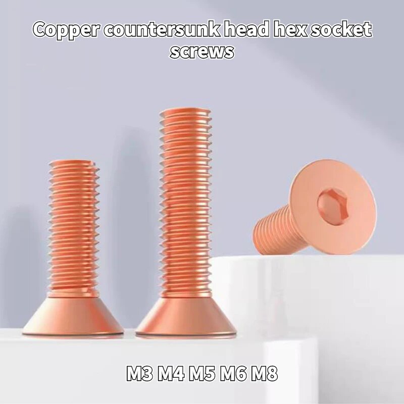 Медные винты T2 с шестигранной головкой M3 M4 M5 M6 M8 M4x20 (5PCS)