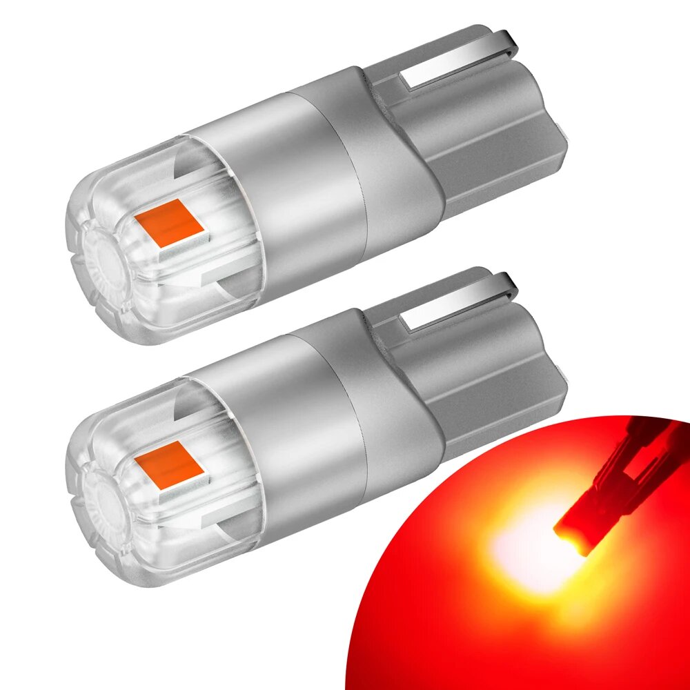 AUXITO 2 шт. T10 LED Canbus W5W Красный 12 В