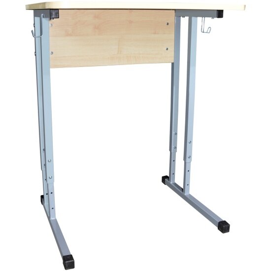 Стол-парта Focusnic 1-местный регулируемый "Умник", 600х500х520-640 мм, рост 2-4, серый каркас, ЛДСП клён