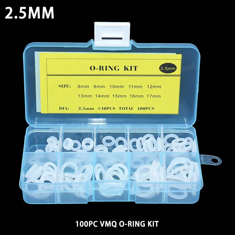 Толщина 1,5/2/2,5/3/1,8/2,65 мм уплотнительные кольца резиновое уплотнительное кольцо из силикона/VMQ уплотнение шайбы уплотнительные колец комплект уплотнительных колец кабельные наконечники в наборе для коробка