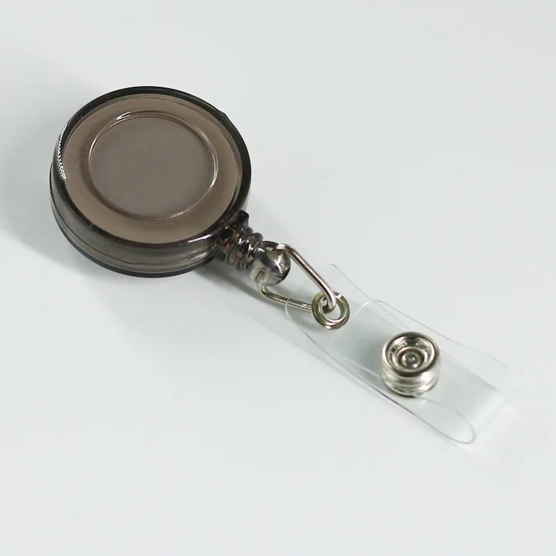 Прозрачный ретракторный брелок для бейджа Pelsone черный