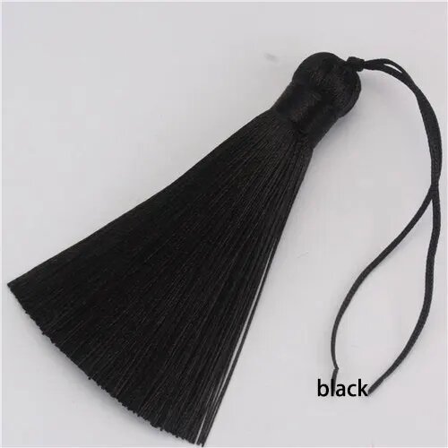 Шелковые кисточки 8 см, 32 цвета Черный, 2pcs, Black