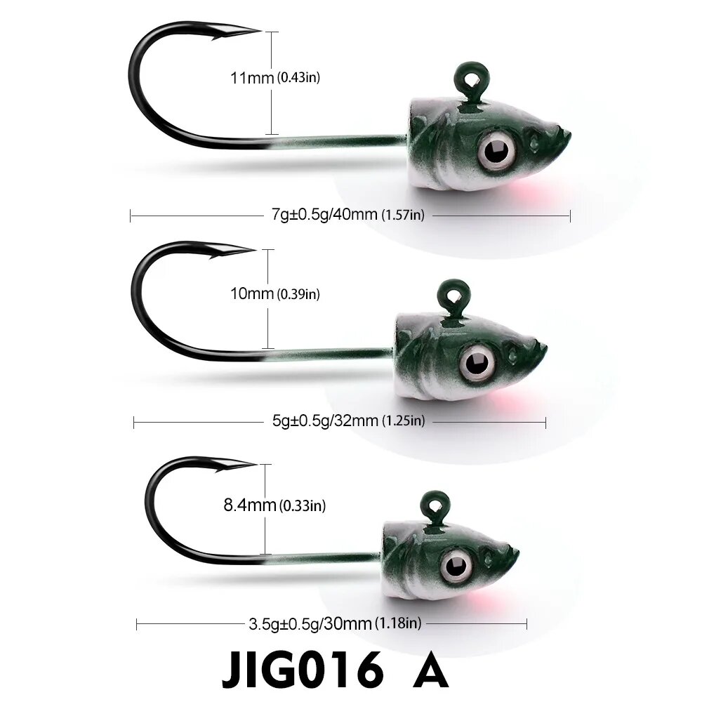 PRO BEROS Jig 016 A, 3.5г-5г-7г, темно-зеленый