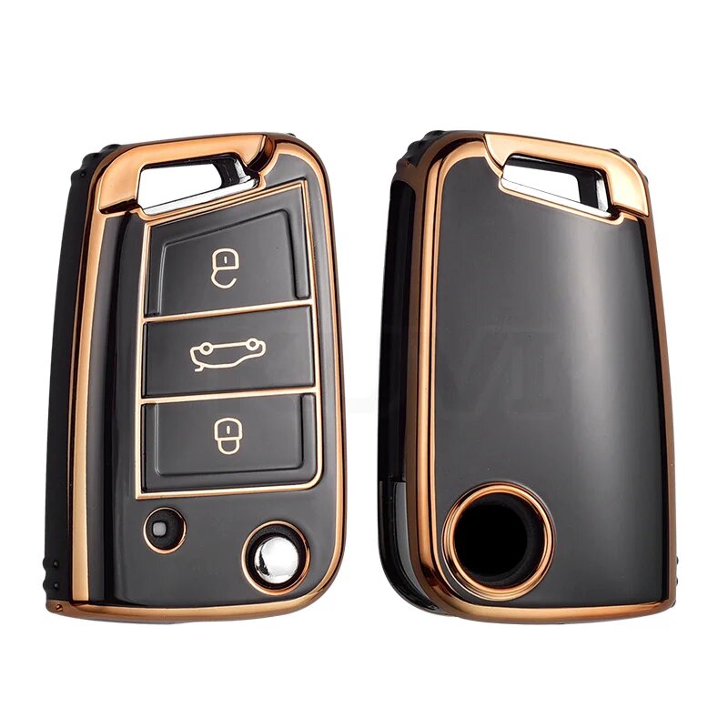 Чехол для ключа VW Polo Golf 7 Tiguan Passat Skoda Seat Black