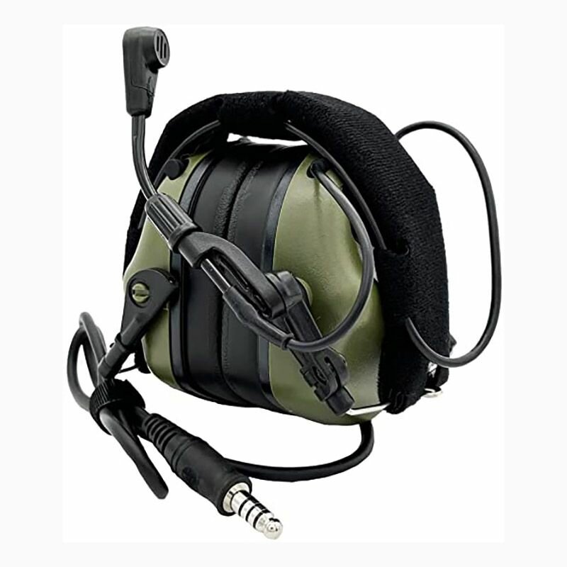 Электронные тактические наушники для защиты слуха EARMOR M32 MOD 4 + Адаптер PTT для интерфейса kenwood