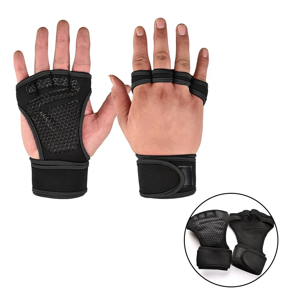 Перчатки для тренировок Fitness Gloves черные, размер L