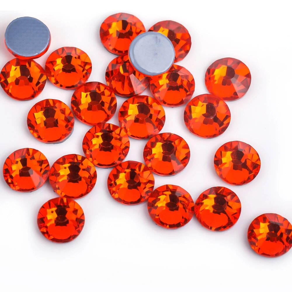 Хрустальные стразы горячей фиксации SS3-SS40 разные цвета Оранжевый, SS8 1440pcs, Hyacinth