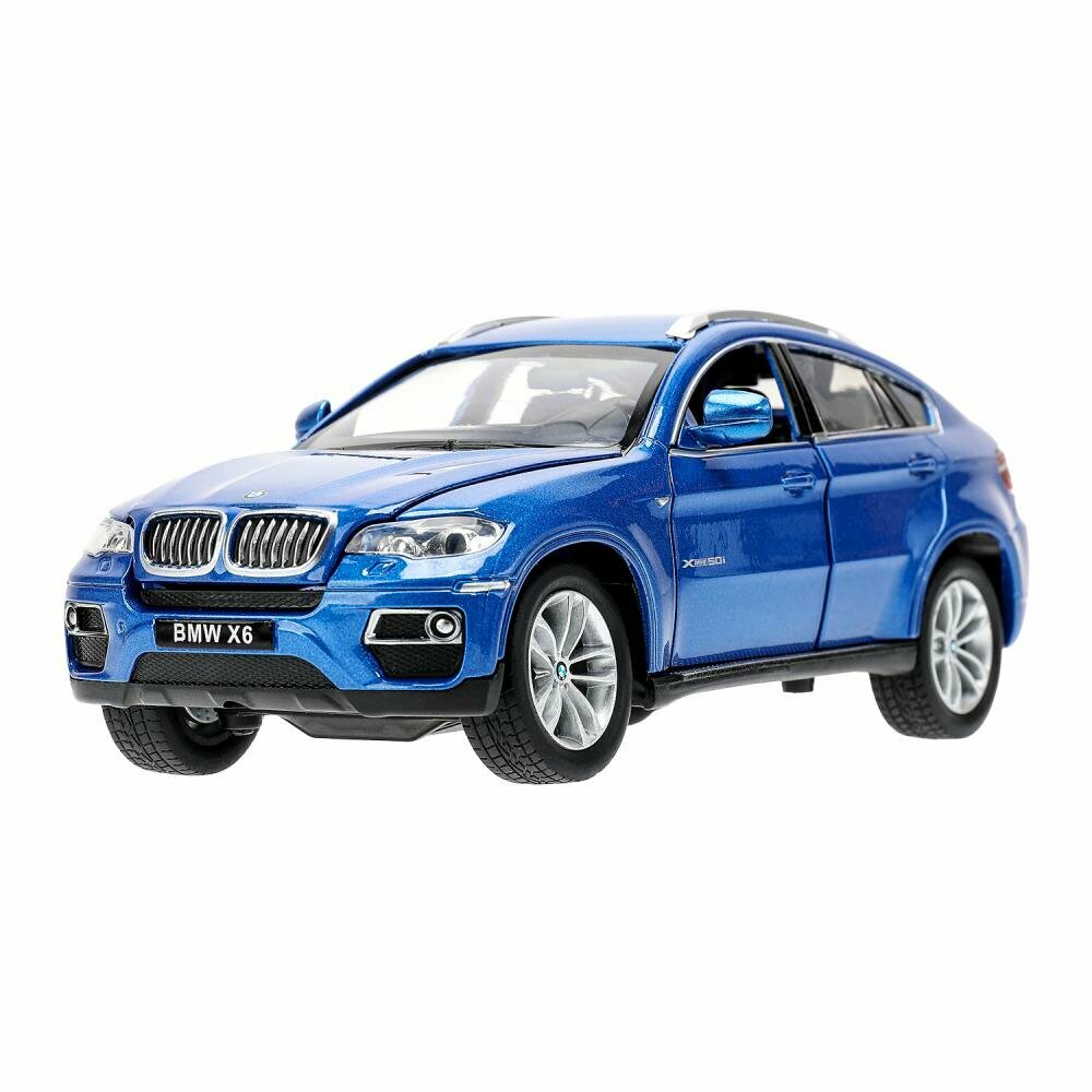 Модель машины Технопарк BMW X6, синяя, инерционная, свет, звук, 1/26 68250А