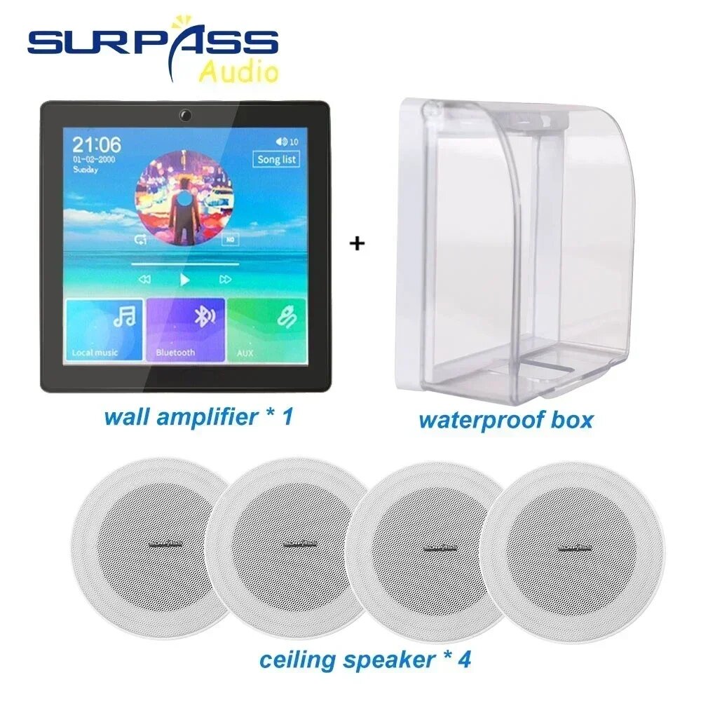 SURPASS Настенный усилитель Bluetooth 4*20 Вт, черный