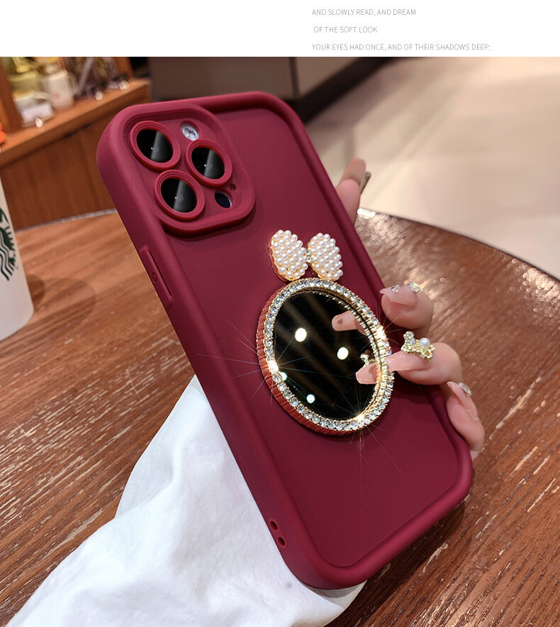Чехол Colorful Roses, для iPhone 16, силикон, лестница + зеркало-бабочка