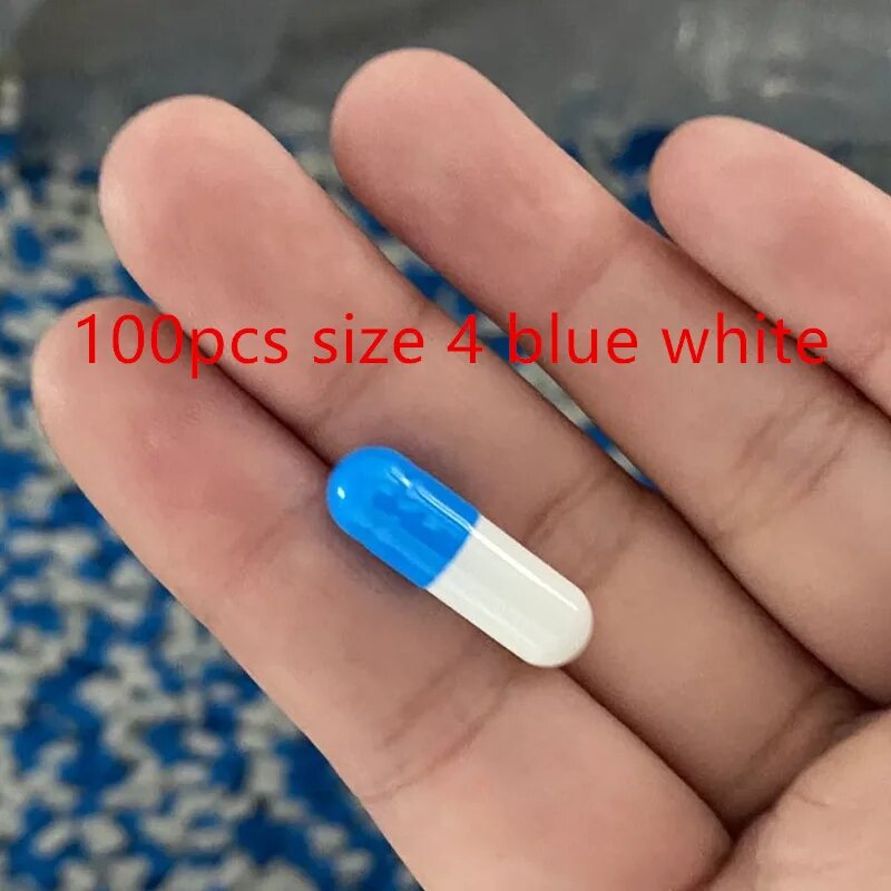 Пустые твердые желатиновые капсулы размером 000/00/0/1/4 size 4 blue white