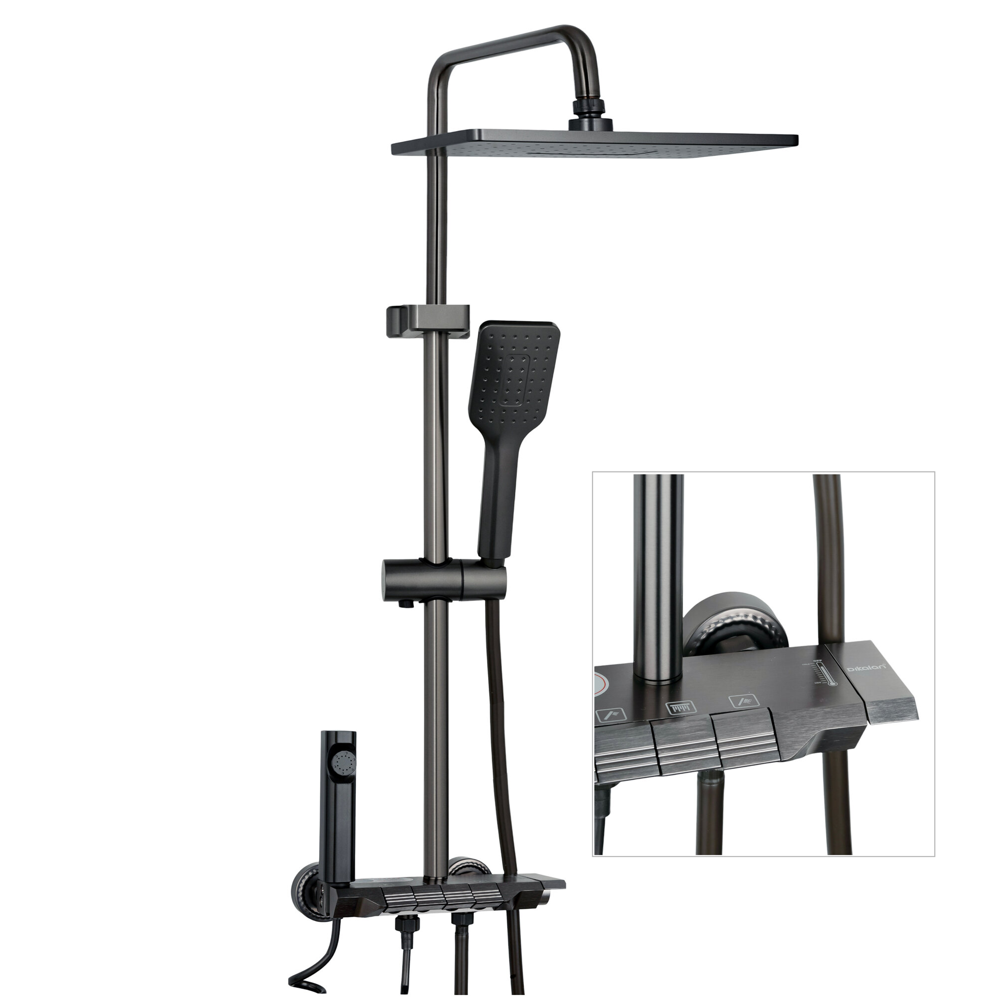 Душевой гарнитур с тропическим душем на кнопках