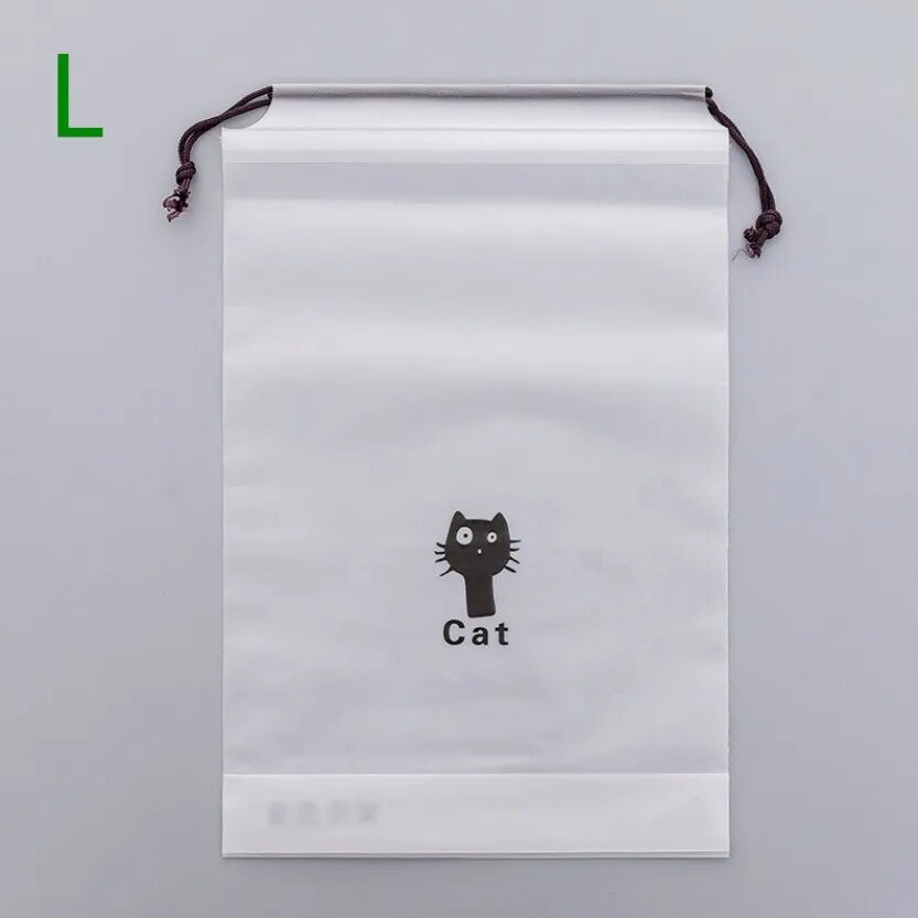 Белые прозрачные сумки для хранения с принтом "Cat", L