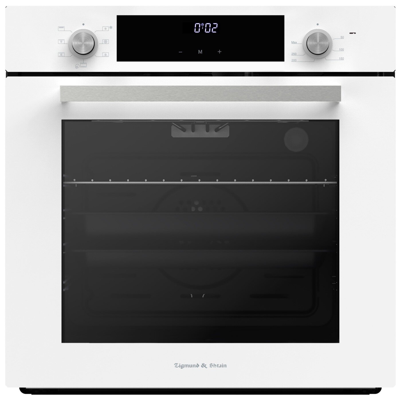 Электрический духовой шкаф Zigmund & Shtain E 153 W 60 см, 72 л гриль конвекция, белый