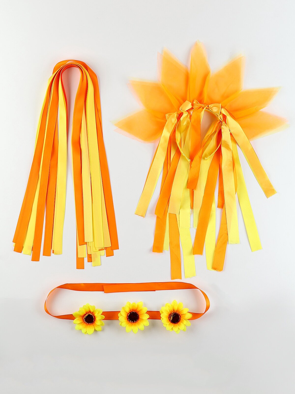 Карнавальный набор «Ясное солнышко»: ободок, пояс, ленты, жёлто-оранжевый, 10329851