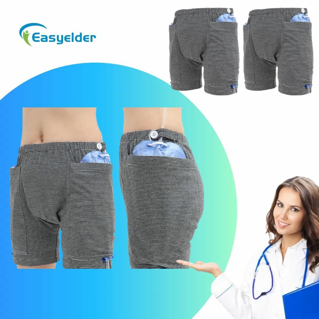 Easyelder Брюки для лечения недержания мочи, женские, с двойными карманами,2XL
