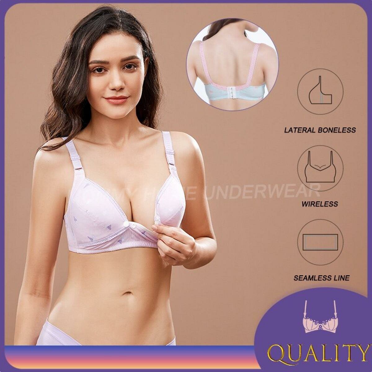 Бюстгальтер для кормления из хлопка, женский бюстгальтер с пряжкой спереди для беременных и кормящих матерей A886