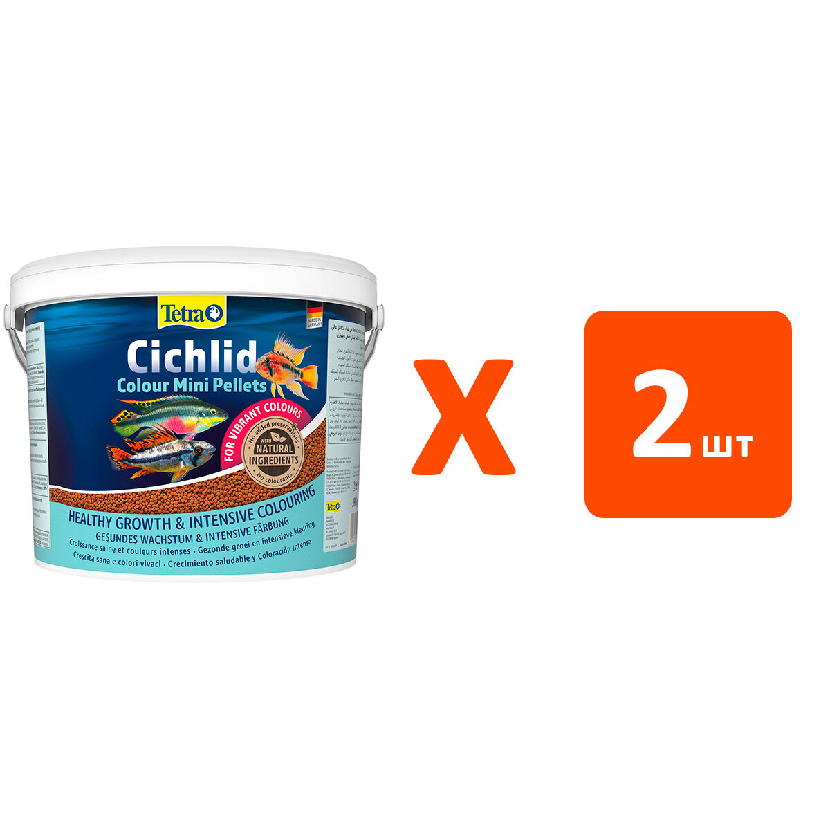 TETRA CICHLID COLOUR MINI PELLETS корм шарики для маленьких и карликовых цихлид, для усиления окраски (500 мл х 2 шт)