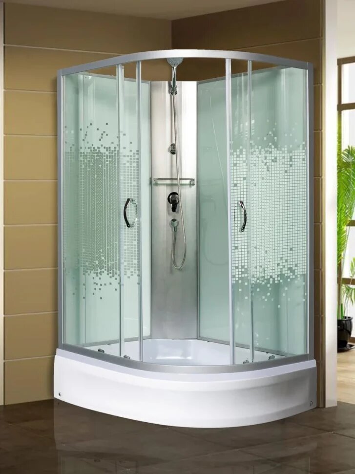 Душевая кабина Мономах Б/К 110/80/24 МЗ L 10000005809 110x80x206 см L, без крыши, средний поддон, профиль матовый хром, стекло интимато