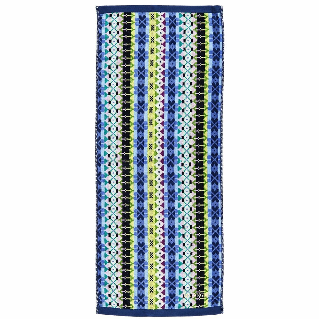 Полотенце махровое Домашняя Мода "Missoni-3005" 34х78 см, плотность 375 г/м2, 100% хлопок, велюр синий (MA3005B)