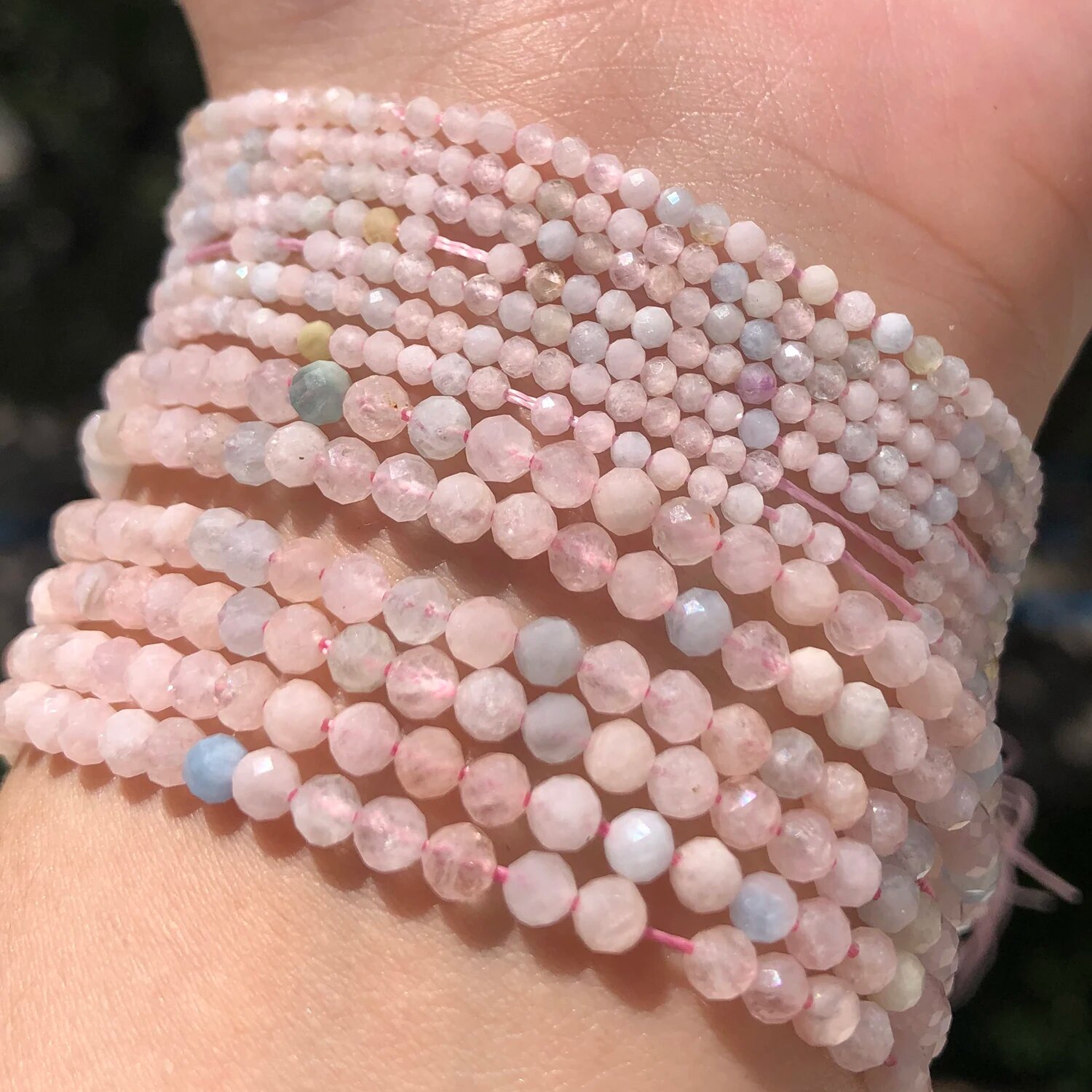 Куою круглые бусины из морганита 2mm 170pcs, Morganite